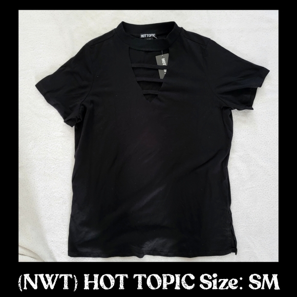 Hot Topic | Tops | Nwt Hot Topic Size Sm Black Vcutout Strappy Girls ...